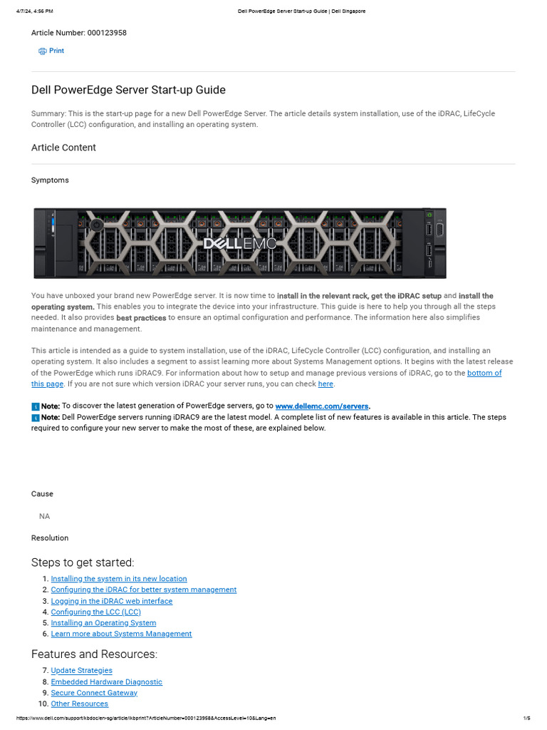 Dell PowerEdge Server Start-up Guide _ Dell Singapore | PDF | Operating System | Server (Computing)