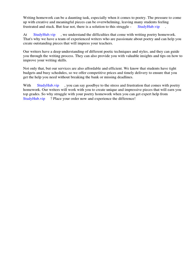 Poetry Homework Help Solutions | PDF | Poetry