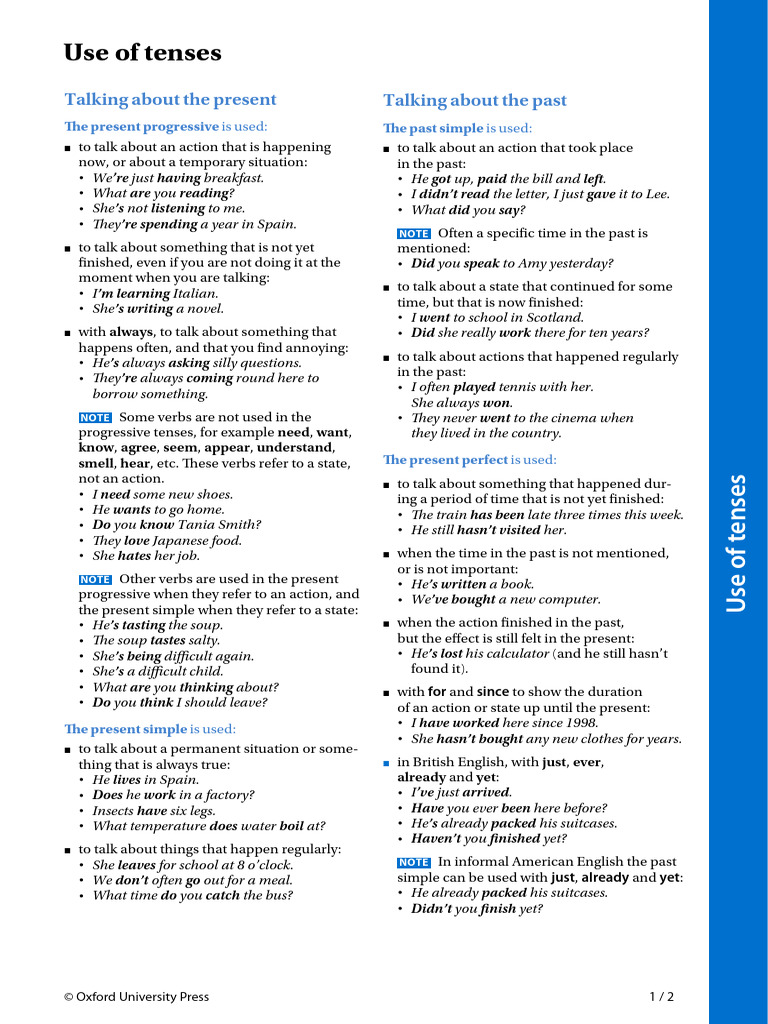 grammar_tenses (1) | PDF | Grammatical Tense | Language Mechanics