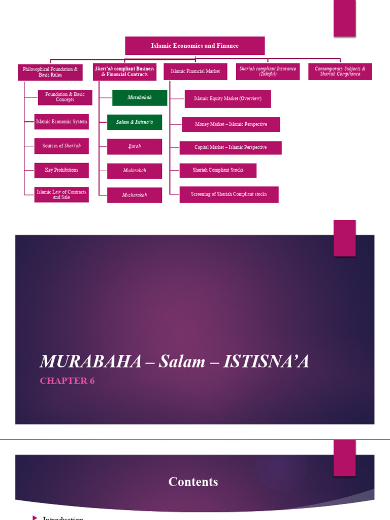 Chapter 6 - Murabahah - Salam - Istisna 2 | PDF | Islamic Banking And Finance | Sales