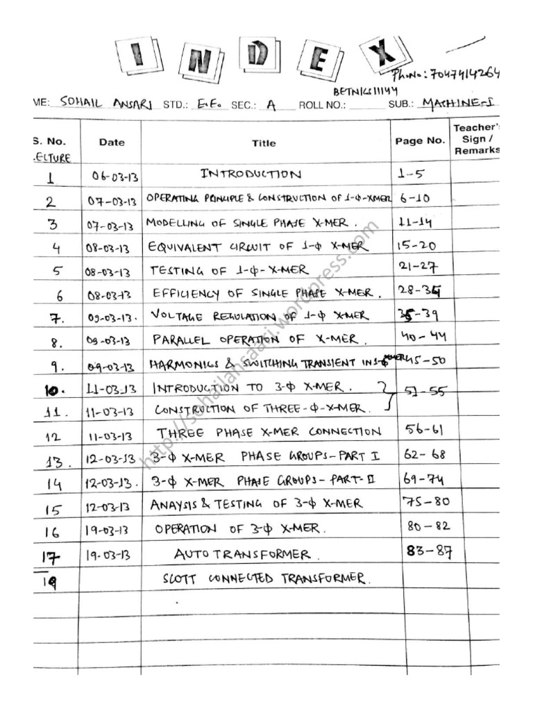 04 Equivalent Circuit of Xmer | PDF