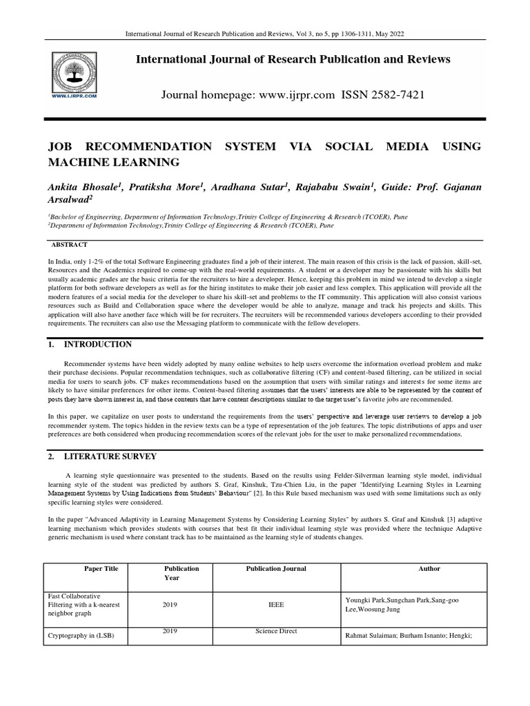 IJRPR4034 | PDF | Learning | Computer Science