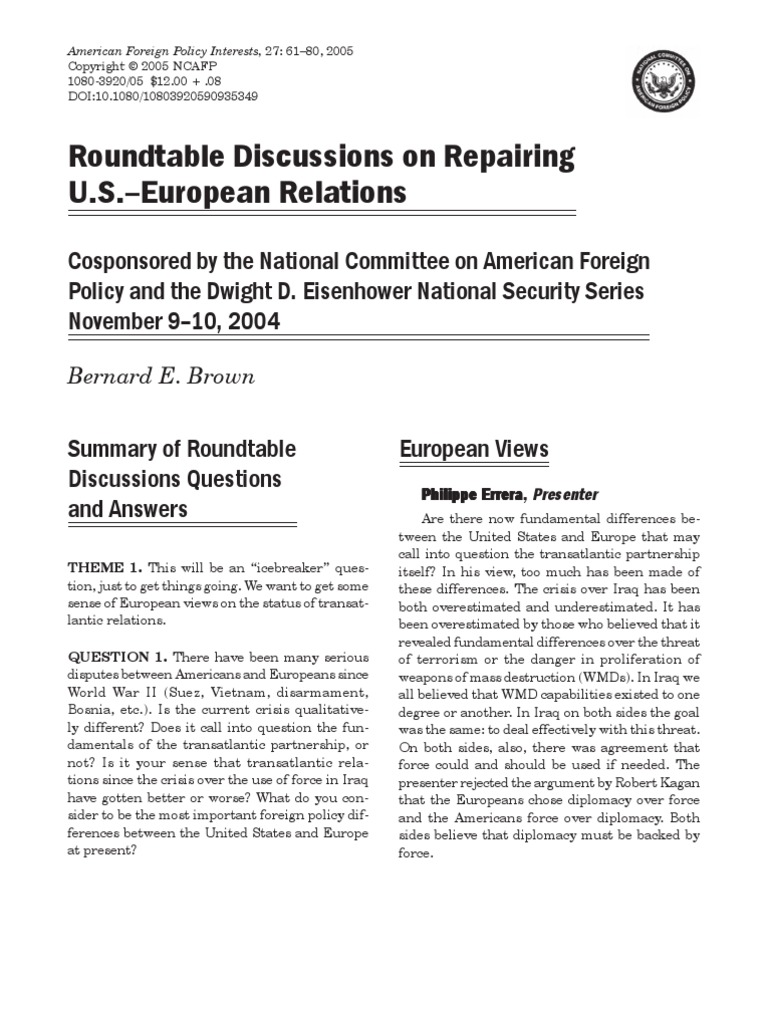 Roundtable | PDF | European Union | Nato