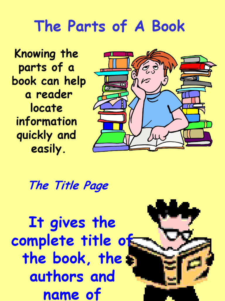 Parts of A Book Part | PDF | Books | Writing