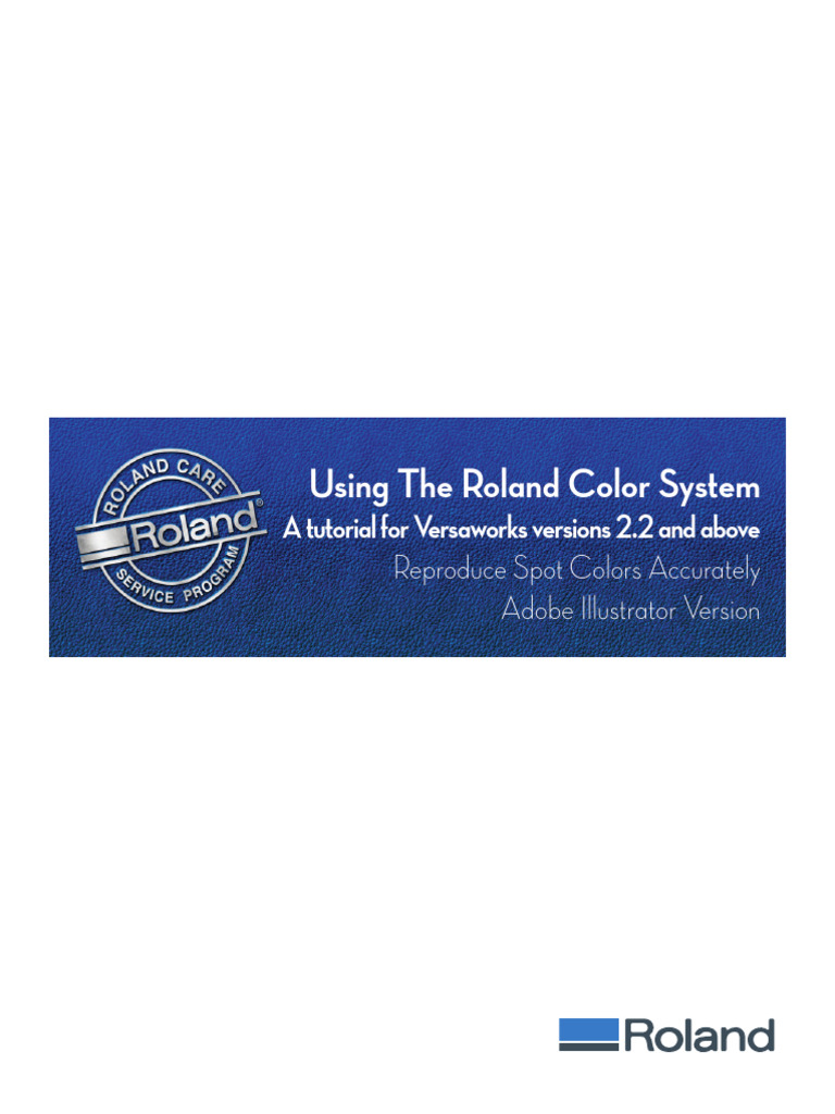 Service Doc UsingRolandColor Rev 1 | PDF | Adobe Illustrator | Software