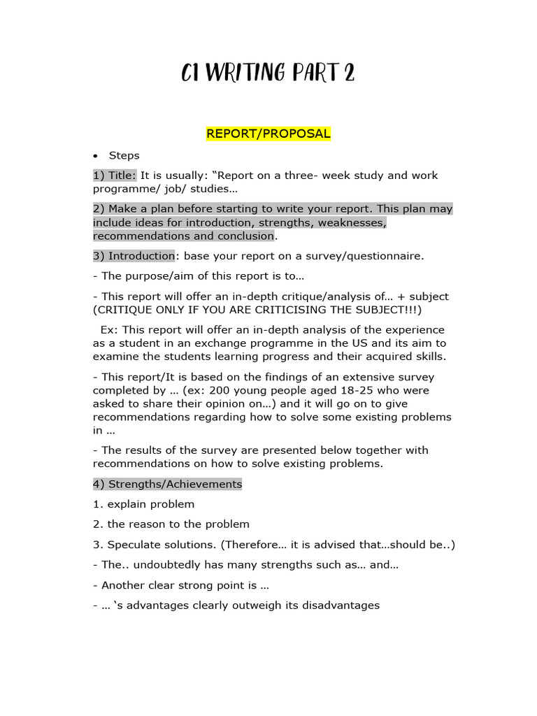 C1 WRITING PART 2 | PDF