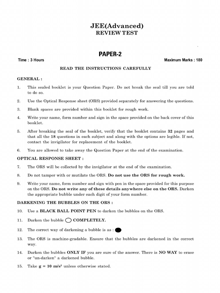 Jee Advanced-2 | PDF