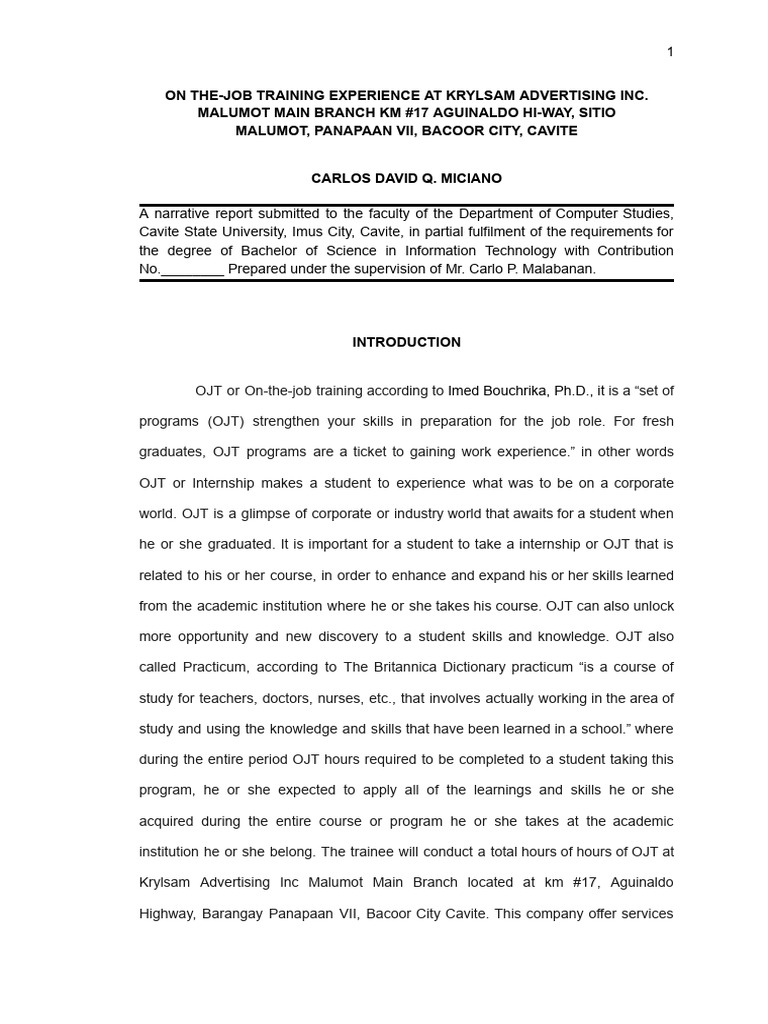 OJT Experience at Krylsam Advertising | PDF | Printer (Computing) | Graphic Design