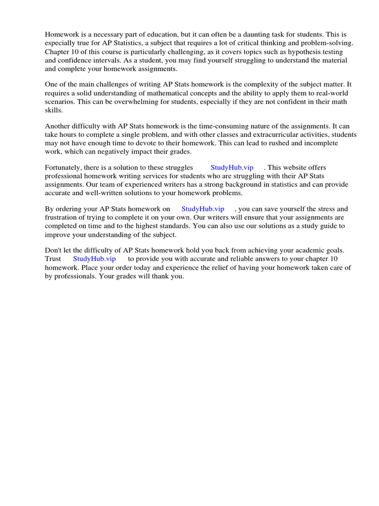 AP Stats Homework Answers Chapter 10 | PDF | Statistics | Mathematics
