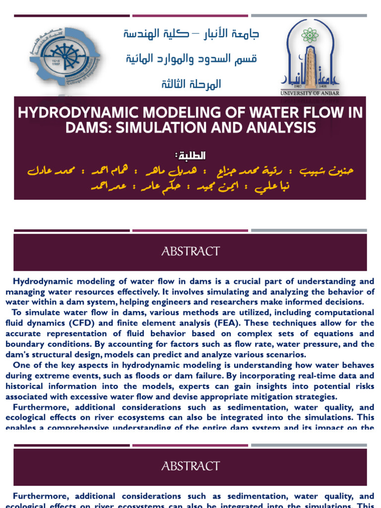 Hydrodynamic Modeling of Water Flow in Dams | PDF | Computational Fluid ...