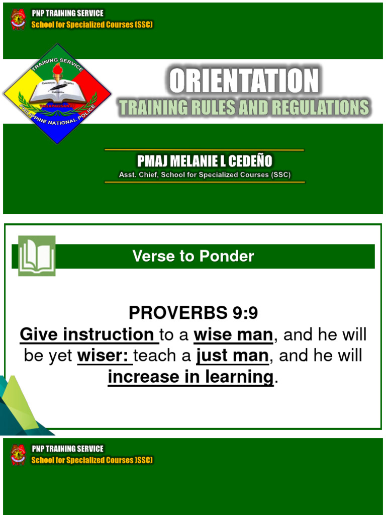 SSC Orientation On Training Rules and Regulation | PDF | Forensic ...