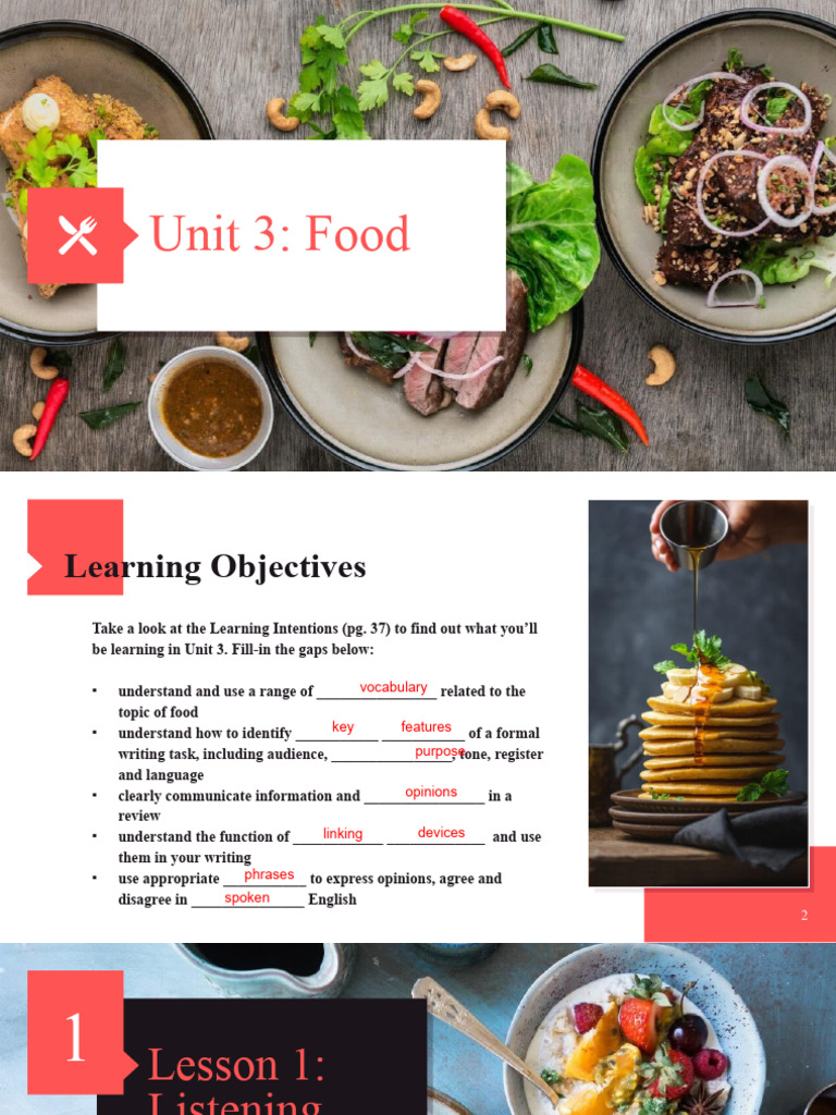 G9 Unit 3 Food | PDF | Fast Food | Cooking