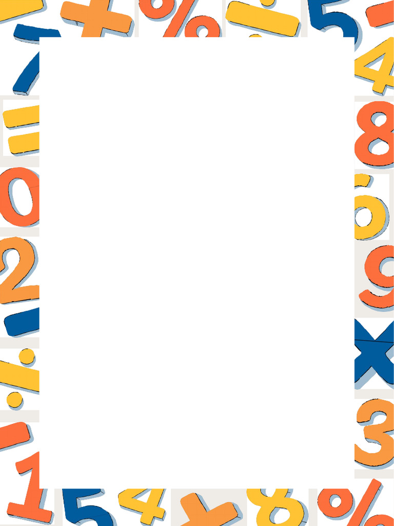 Orange and Blue Cartoon Shapes Math Page Border | PDF