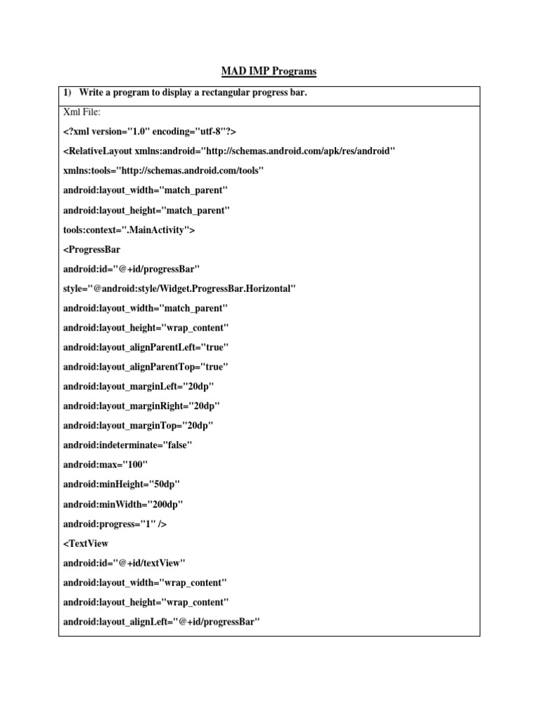 MAD IMP Program | PDF | Android (Operating System) | Java (Programming Language)