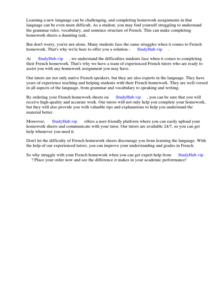 French Homework Sheets Free | PDF | Facebook | Linked In