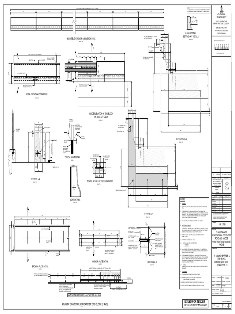 12 Coedmore Bridge - F Shape Barrier & End Block Sheet 1 of 2 | PDF ...