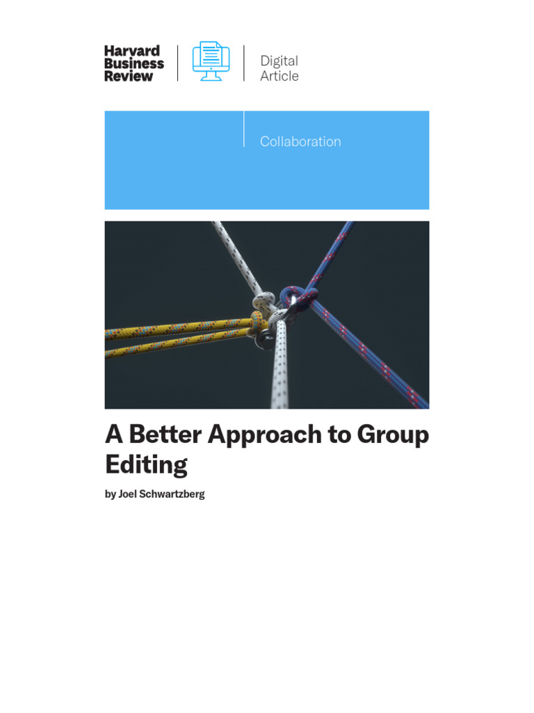 A Better Approach To Group Editing | PDF | Editing | Expert