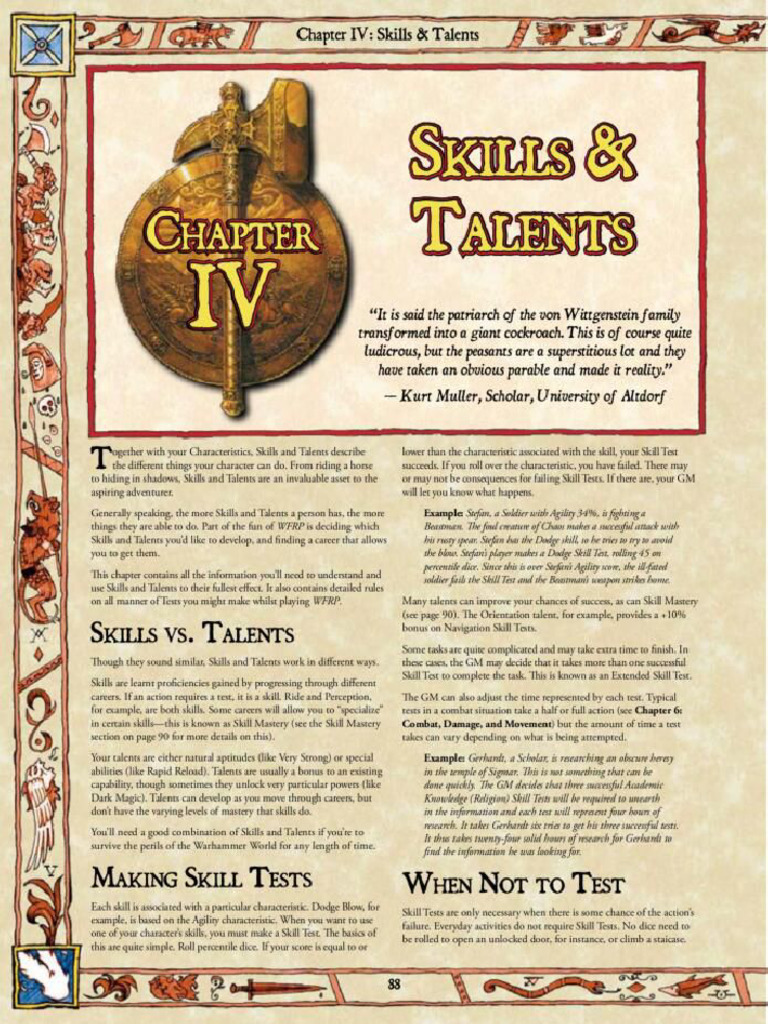 Skills Talent Rules | PDF