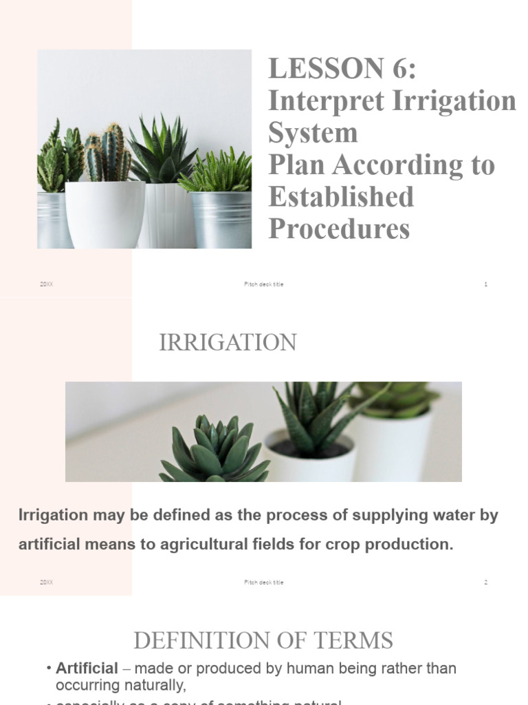 LESSON 6 | PDF | Irrigation | Soil