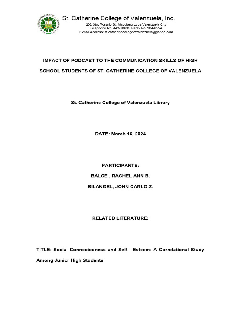 Library Visitation 3 (1) .Docx Bago | PDF | Social Psychology | Psychological Concepts