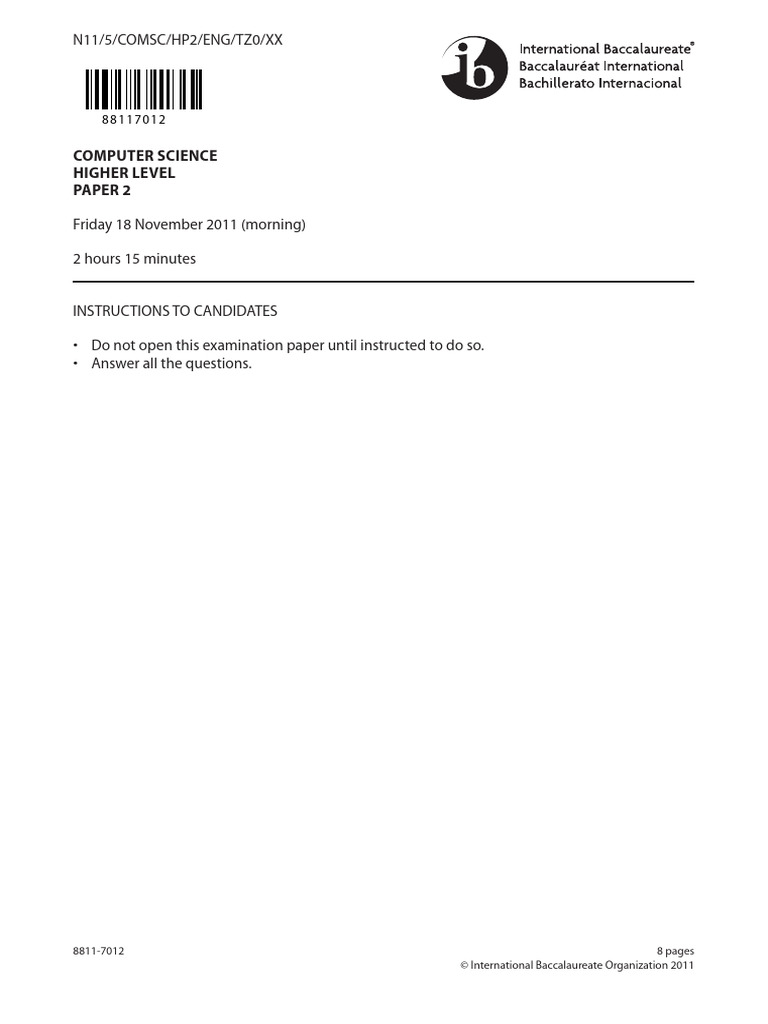 2011_Nov_Computer-science-HL-paper-2 | PDF | Computing | Computer Programming