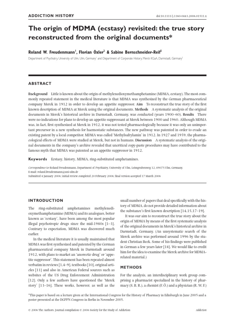 Mdma Patent | PDF | Mdma | Pharmacology