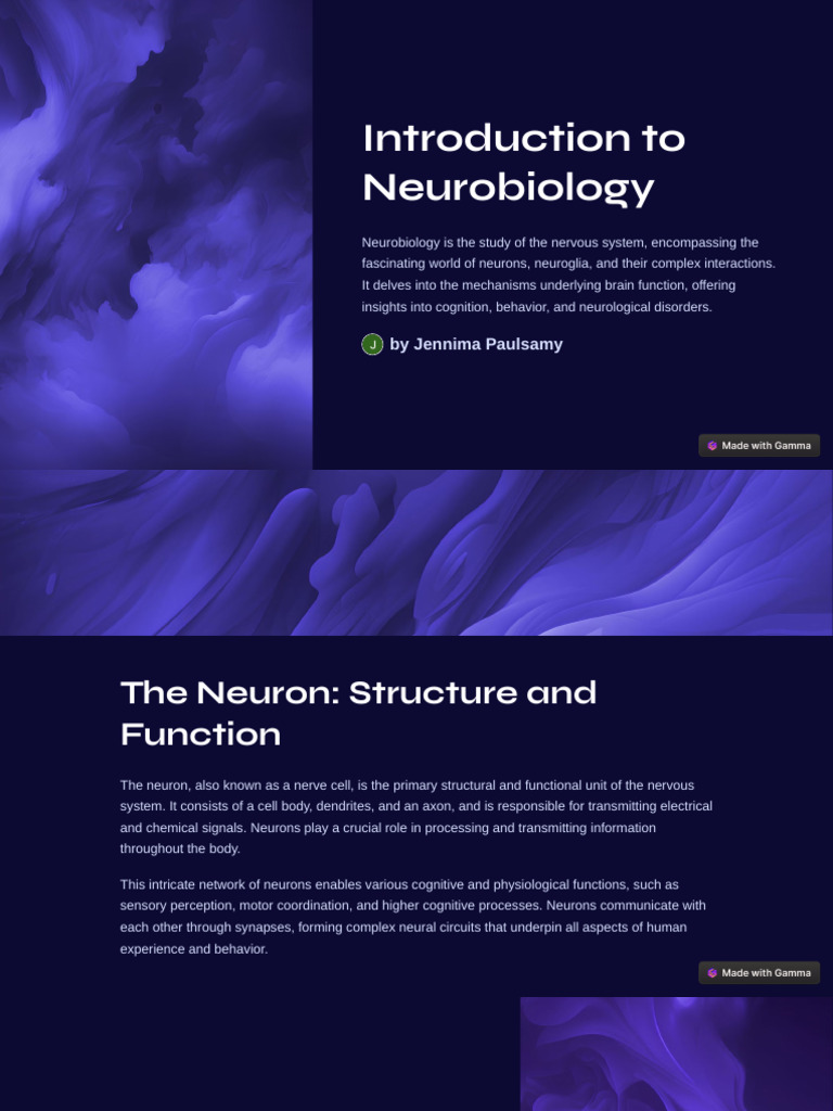 Introduction To Neurobiology | PDF | Neuron | Nervous System