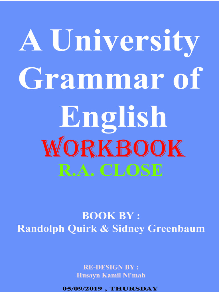 Workbook (To) A University Grammar of English (By) Randolph Quirk | PDF ...