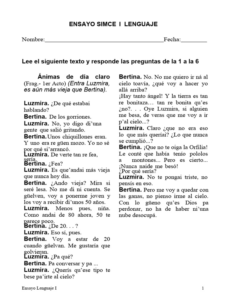 Ensayo SIMCE: Análisis de Texto | PDF | Residuos | Dom