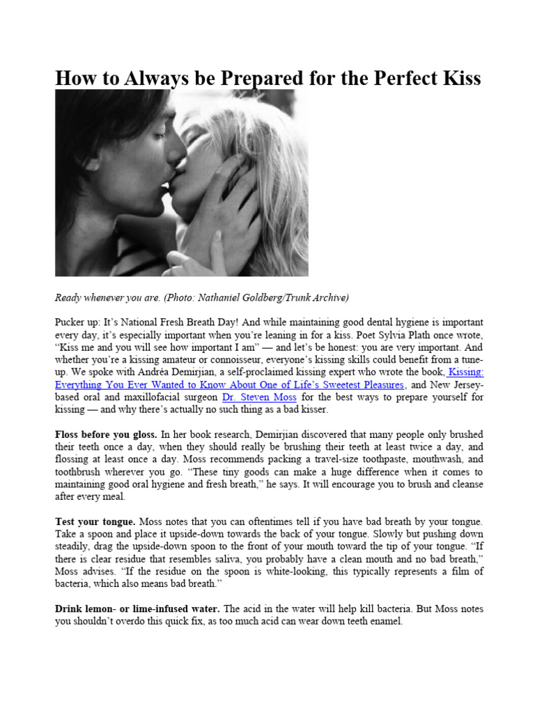 How To Always Be Prepared For The Perfect Kiss | PDF | Oral Hygiene | Tooth