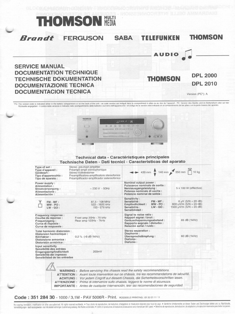 Thomson Service Manual | PDF