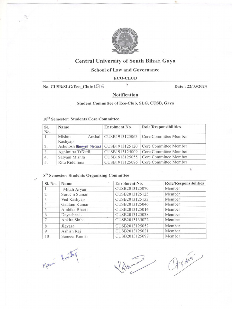 Notice Dated 22-03-2024 Eco Club | PDF