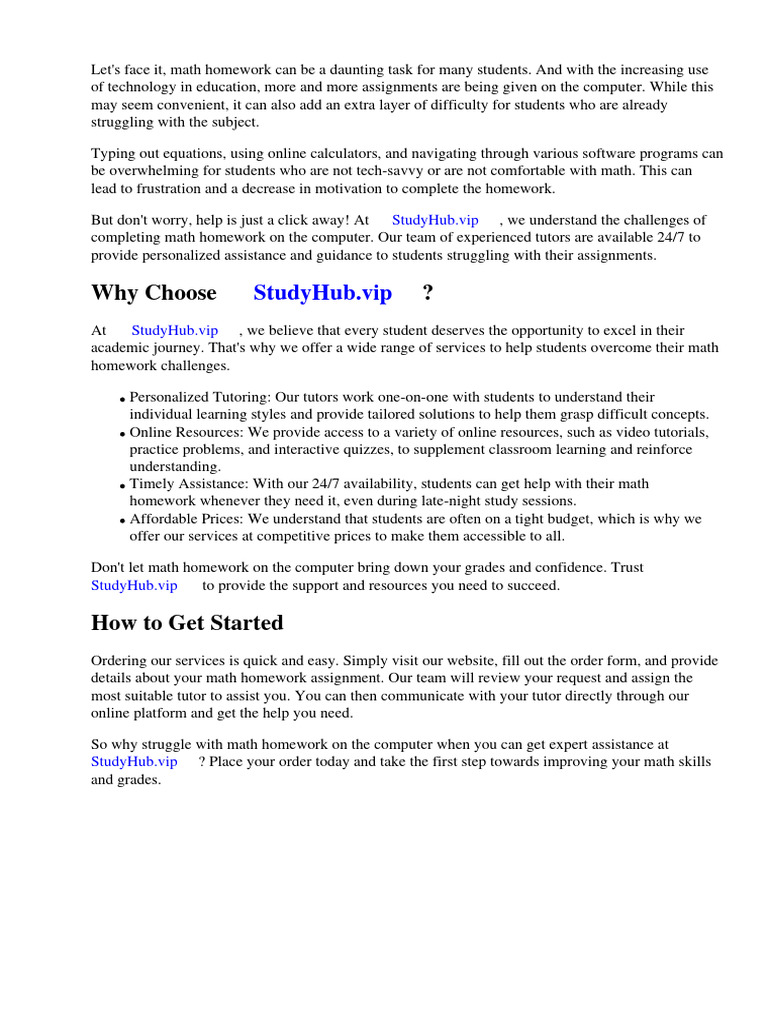 Math Homework On The Computer | PDF | Mathematics | Homework