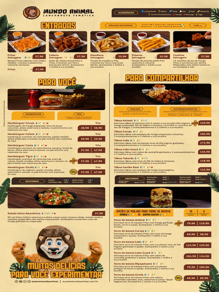 Menu Mundo Animal | PDF