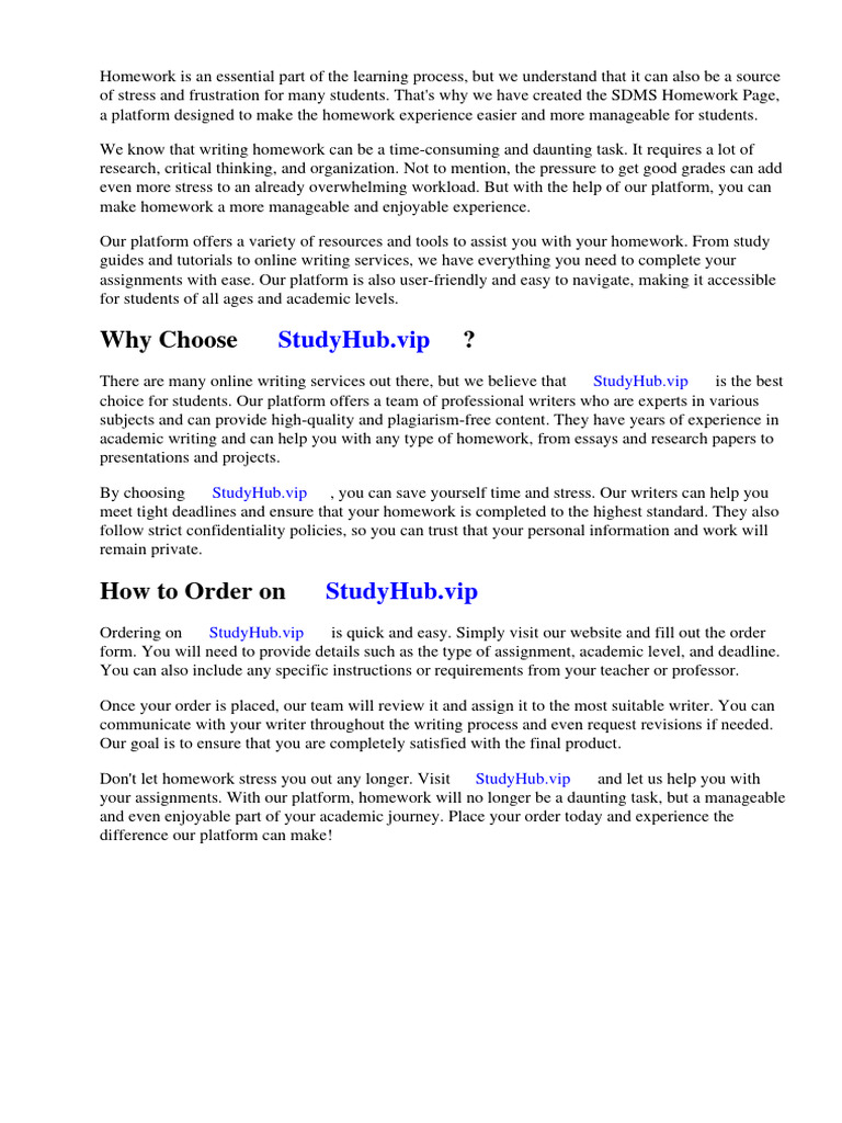 Sdms Homework Page | PDF | Essays | Academic Publishing