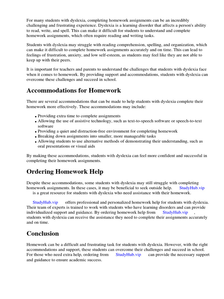 Homework Dyslexia | PDF | Dyslexia | Learning Disability
