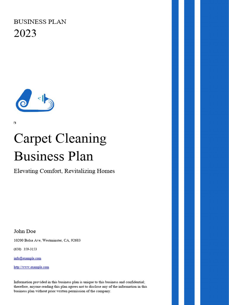Carpet Cleaning Business Plan | PDF | Marketing | Balance Sheet