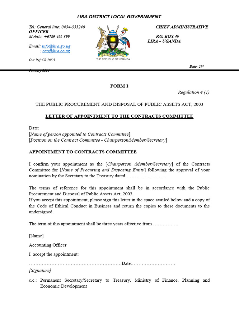 Appointment to Contracts Committee | PDF