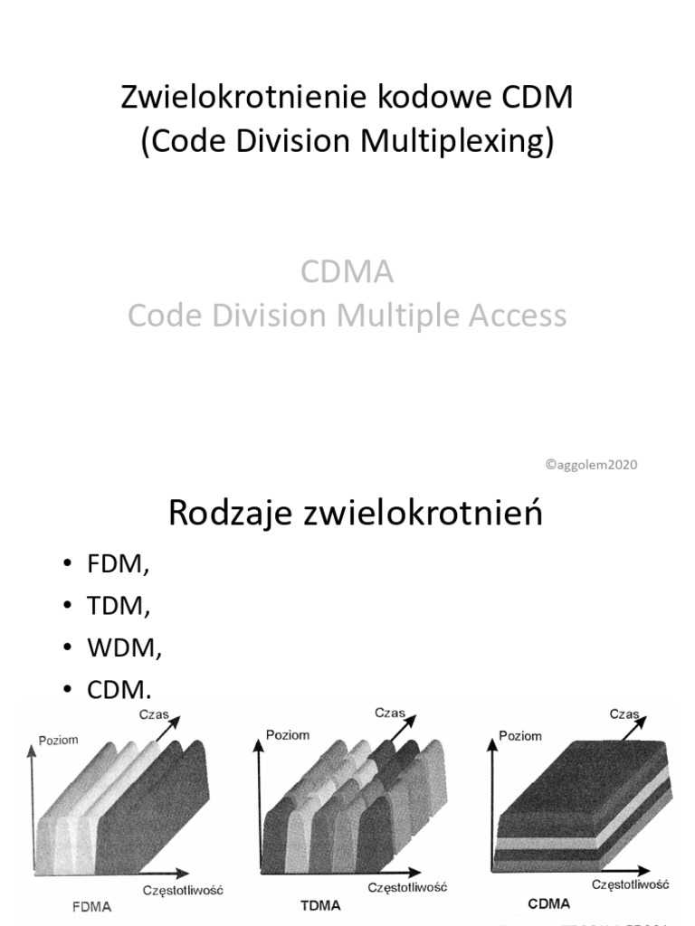 Zwielokrotnienie Kodowe CDM (Code Division Multiplexing) | PDF