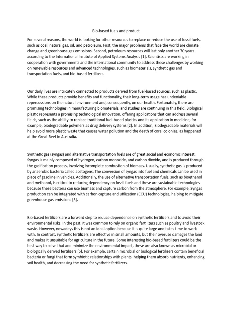 Biotech Essay | PDF | Fertilizer | Fuels