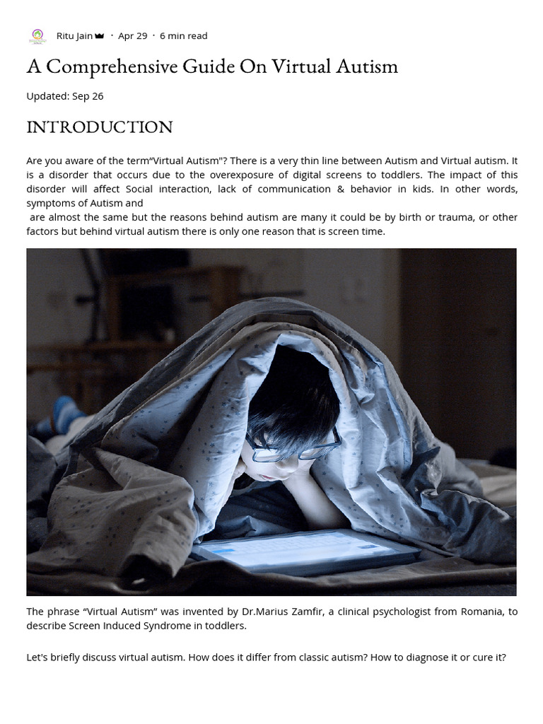 A Comprehensive Guide On Virtual Autism | Download Free PDF | Autism ...