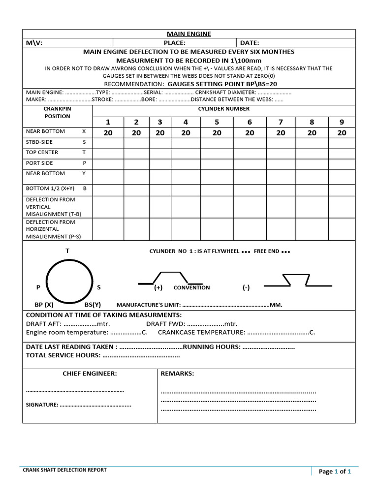 E-04 - Main Engine Crank-Web Deflection | PDF