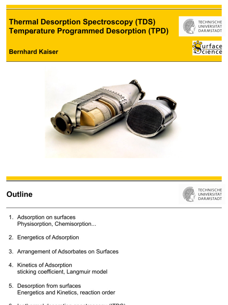 Thermal Desorption Spectroscopy (TDS) Temperature Programmed Desorption ...