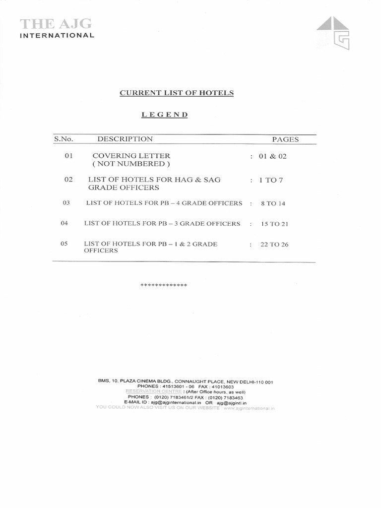 Hotel List | PDF