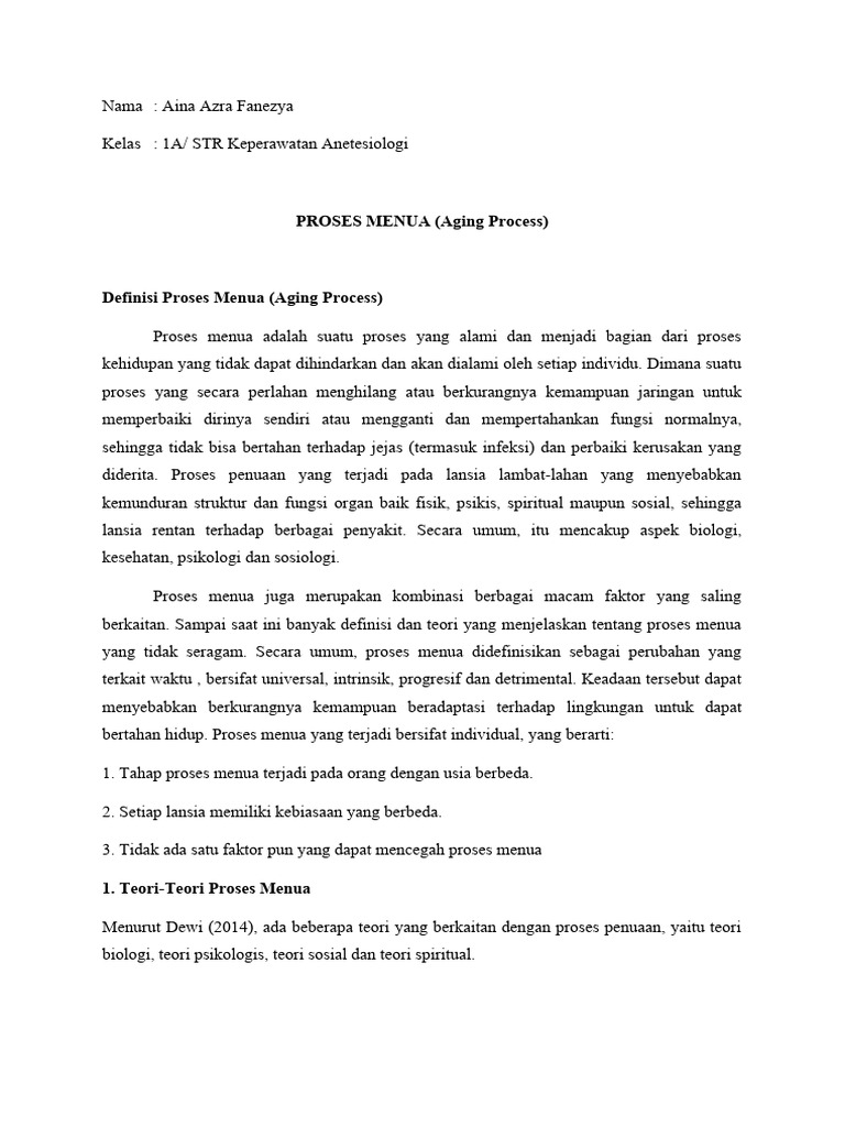 Definisi Proses Menua | PDF