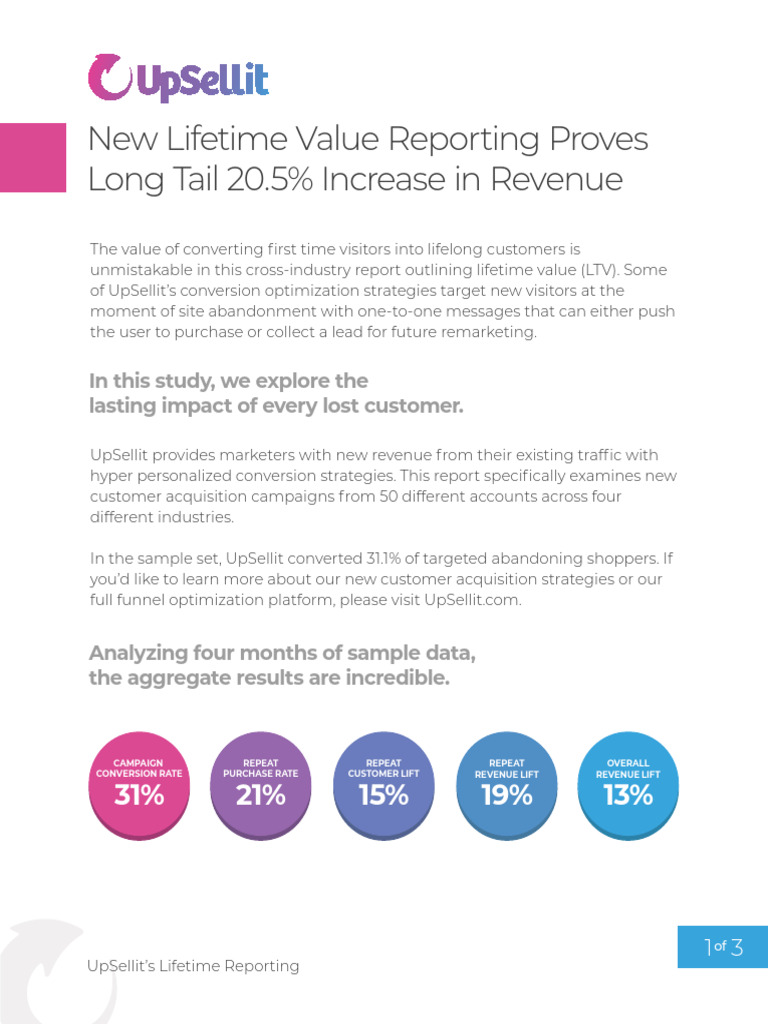 UpSellit LifetimeValueReport | PDF | Marketing | Economies
