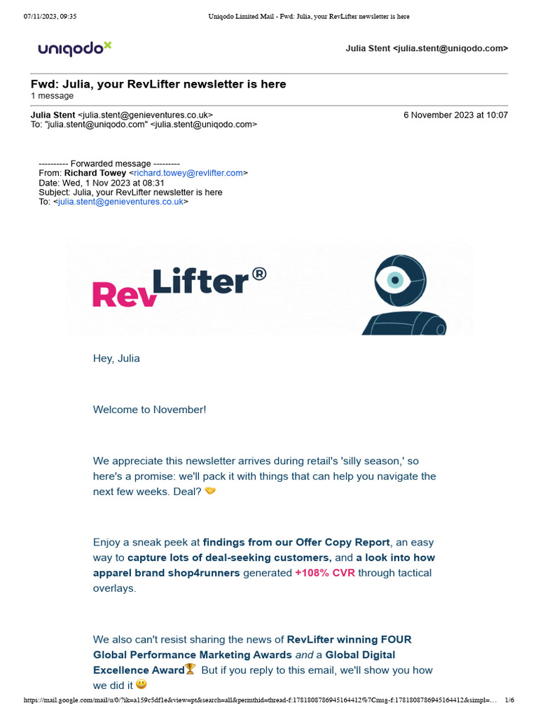 November Newsletter - Julia, Your RevLifter Newsletter Is Here | PDF | Web 2.0 | Computer ...