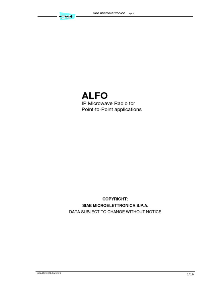 Brochure ALFO - BS.00030.E-001 | PDF | Computer Network | Quality Of Service