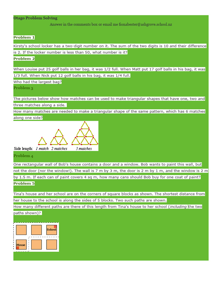 Otago Problem Solving | PDF