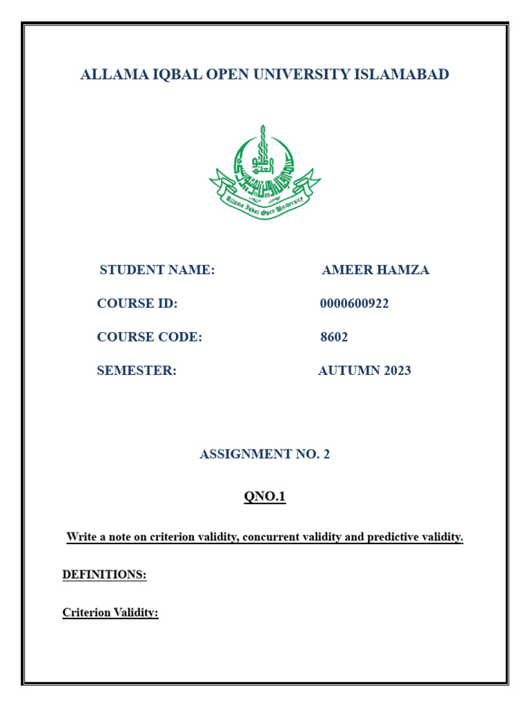 8602 Final | PDF | Validity (Statistics) | Educational Assessment